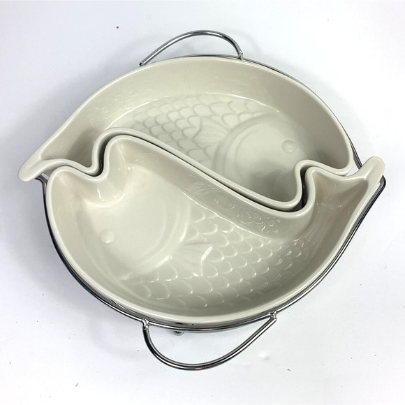 Godinger | Dining | White Ceramic Fish Serving Dish Bowls Sienna ...
